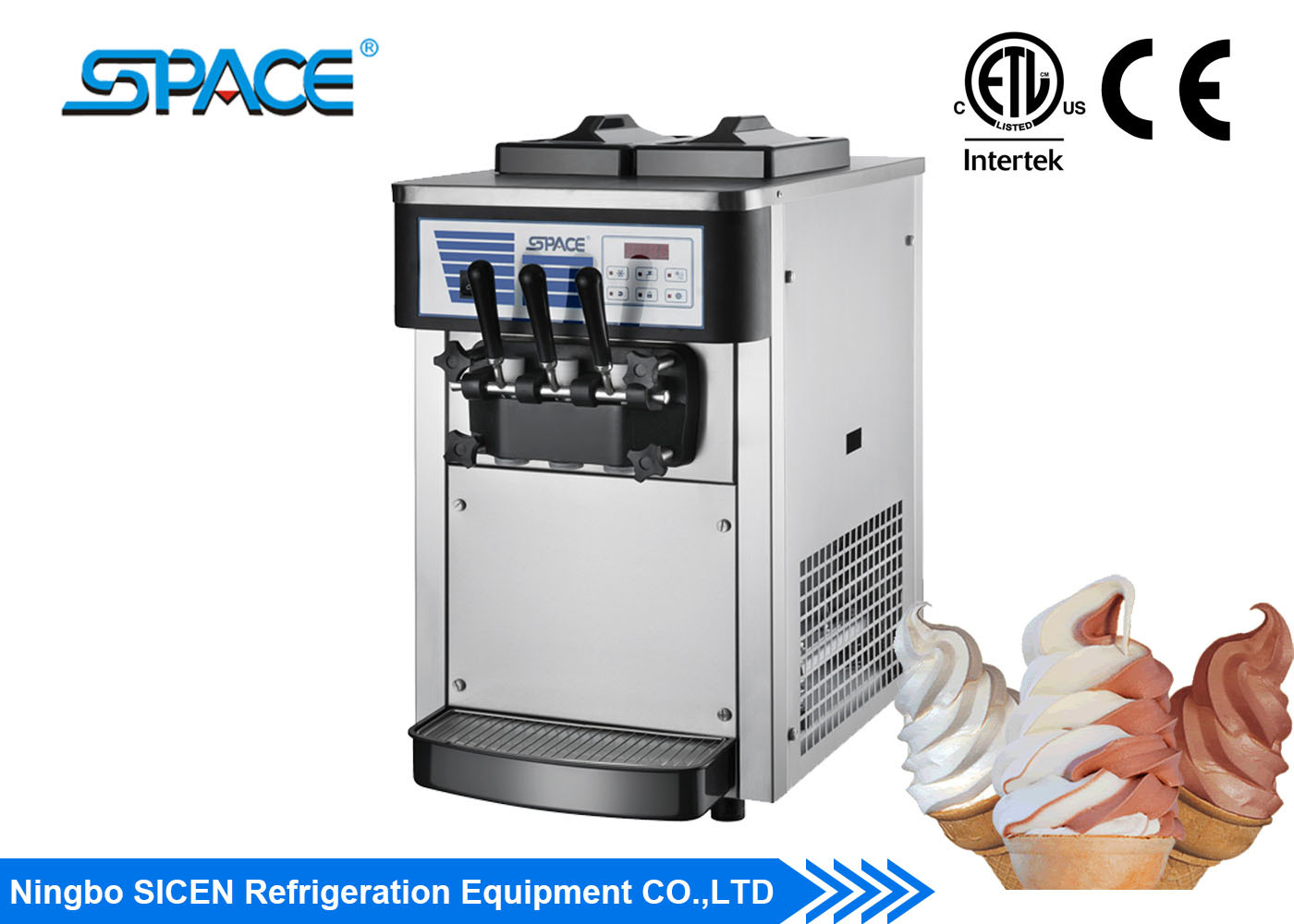 Portable Frozen Yogurt Machine , Twin Twist Flavor Frozen Yogurt Making ...